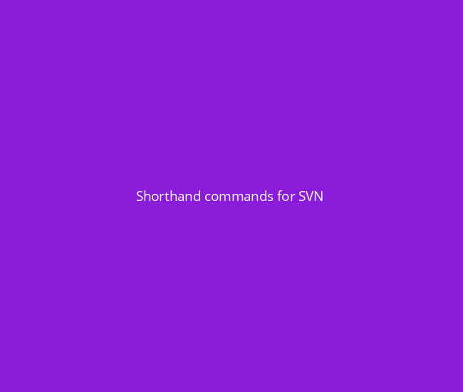 Shorthand commands for SVN - Perfacilis